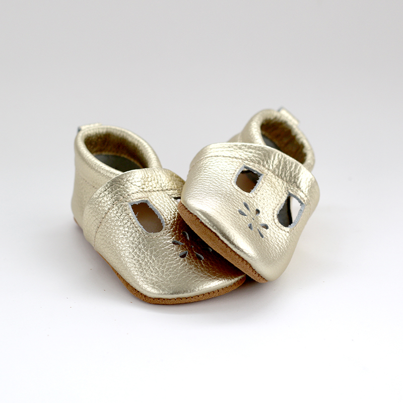 Leather T-Bar Moccasin - Golden – Madame Fancy Pants